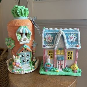 Holiday | Easter Spring Home Village House Bunny Chick Glitter Clay ...